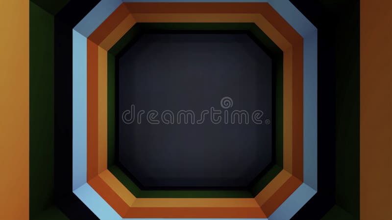 Beautiful Abstract Square Tunnel. Colored Square Tunnel Stock Photo ...