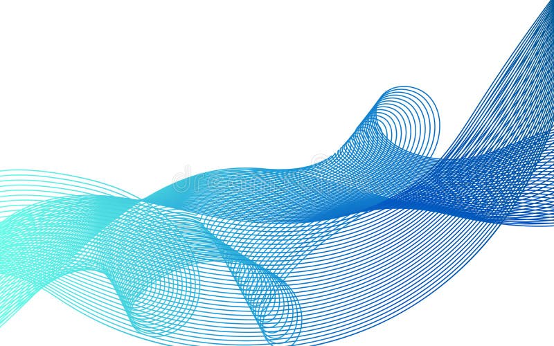 Beautiful Wave Lines of Different Colors on a White Background Stock ...