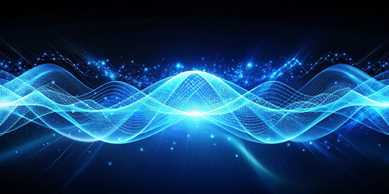 Beautiful Abstract Wave Technology Background Stock Illustration ...