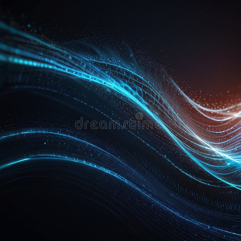 Beautiful Abstract Wave Technology Background Stock Illustration ...