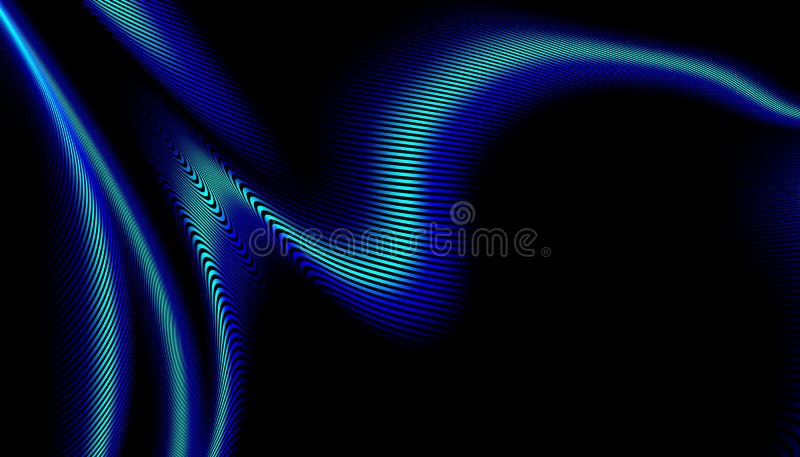 Beautiful Abstract Wave Technology Black Background with Blue Light ...