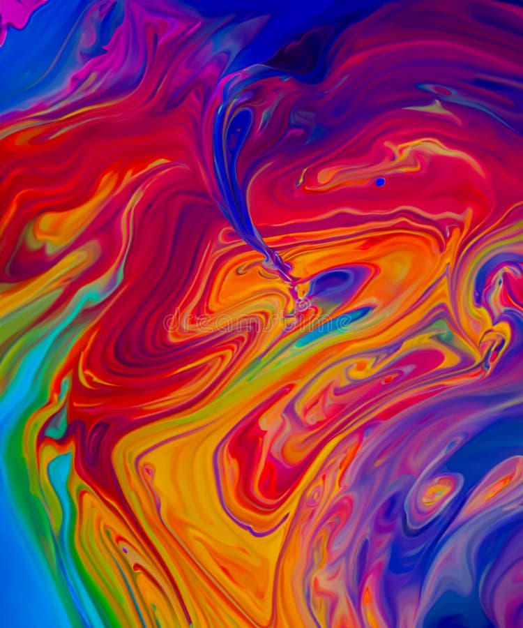 Beautiful Abstraction of Liquid Paints in Slow Blending Flow Mixing ...