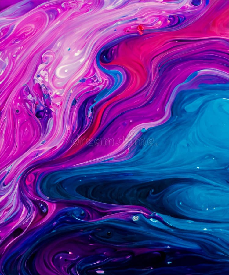 Beautiful Abstraction of Liquid Paints in Slow Blending Flow Mixing ...
