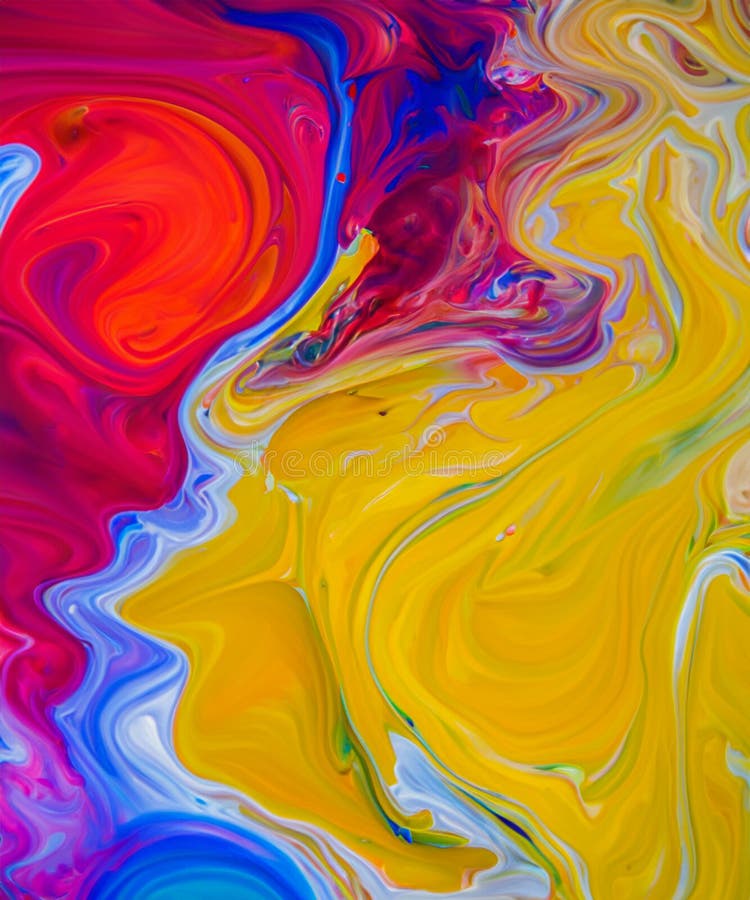 Beautiful Abstraction of Liquid Paints in Slow Blending Flow Mixing ...