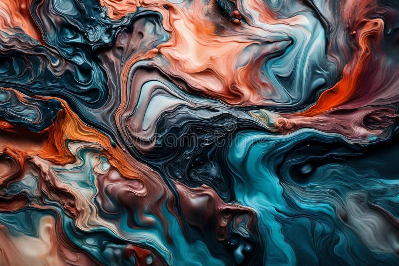 Beautiful Abstraction of Liquid Paints in Slow Blending Flow Mixing ...