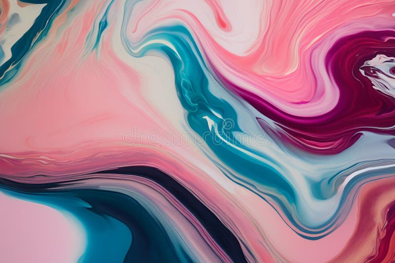 Beautiful Abstraction of Liquid Paints in Slow Blending Flow Mixing ...