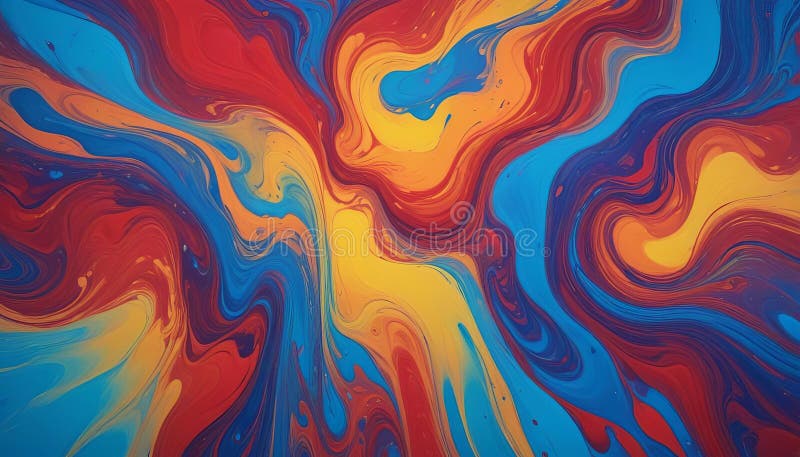 Beautiful Abstraction of Liquid Paints in Slow Blending Flow Mixing ...
