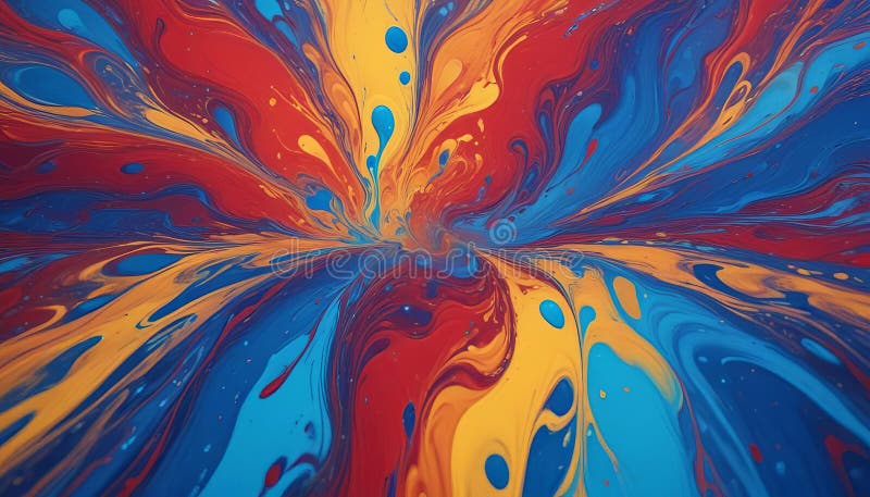 Beautiful Abstraction of Liquid Paints in Slow Blending Flow Mixing ...