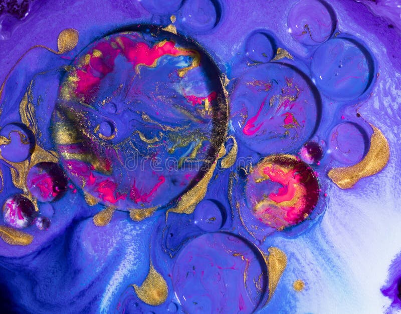 Beautiful Acrylic Color Abstract Background. Colored Marble Mixed Ink ...