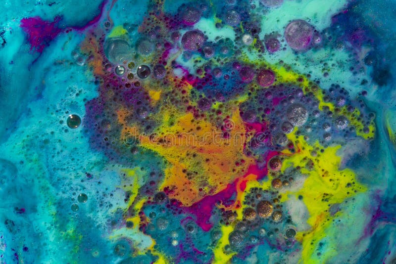 Beautiful Acrylic Color Abstract Background. Colored Marble Mixed Ink ...