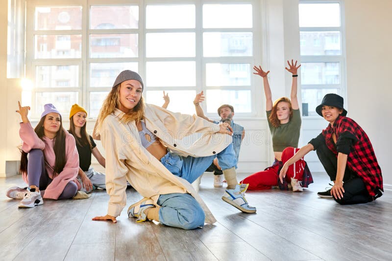 Beautiful Active Young People Repeating a Performance Stock Image ...