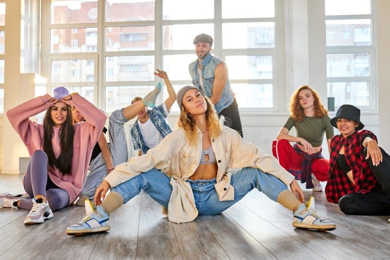 Beautiful Active Young People Repeating a Performance Stock Image ...