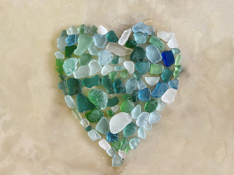 Beautiful Adorable Heart Shaped Beach Glass Stock Photo - Image of ...
