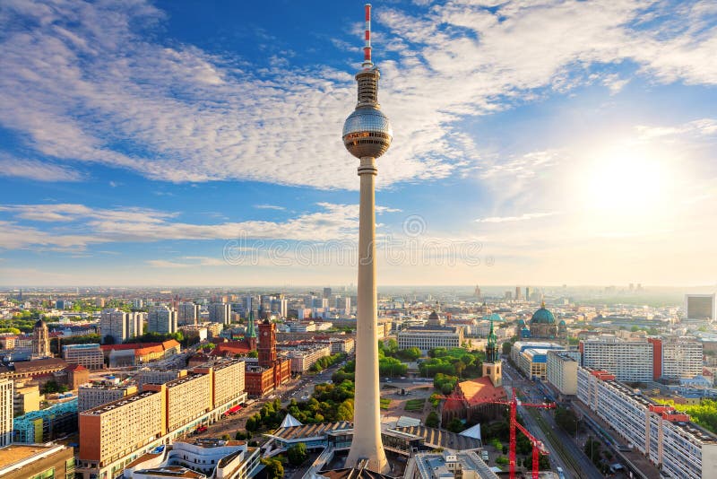 Beautiful Aerial Sunny Panorama Berlin Sunset Germany Stock Photos ...