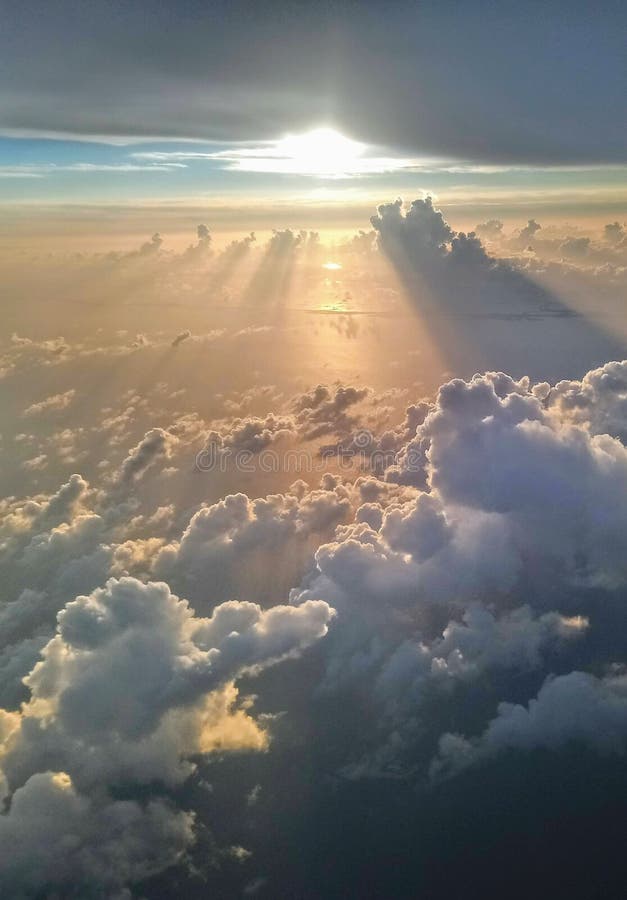 Beautiful Aerial Sunset Over the Clouds Stock Photo - Image of climate ...