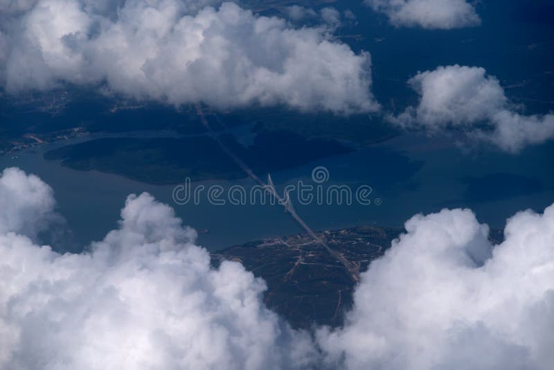 Beautiful Aerial View Above Clouds Stock Image - Image of background ...