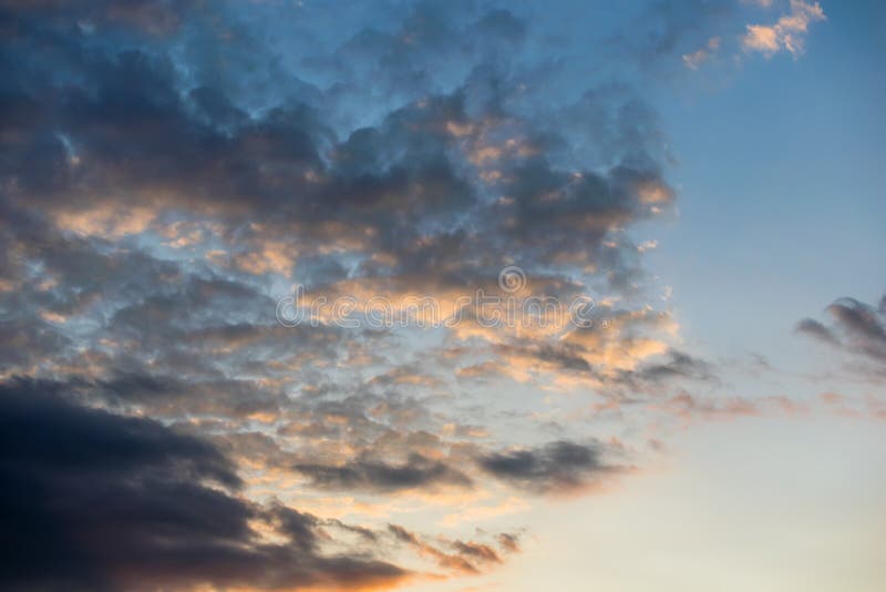 Beautiful Aerial View Above Clouds with Sunset Stock Photo - Image of ...
