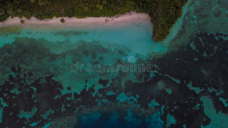 Beautiful Aerial View of Blue Ocean Stock Image - Image of forest ...