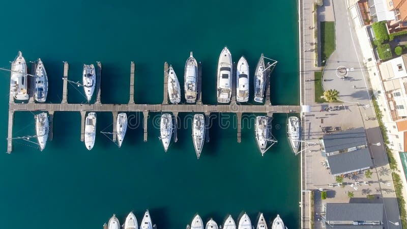 Beautiful Aerial View of City Small Port Stock Photo - Image of ocean ...