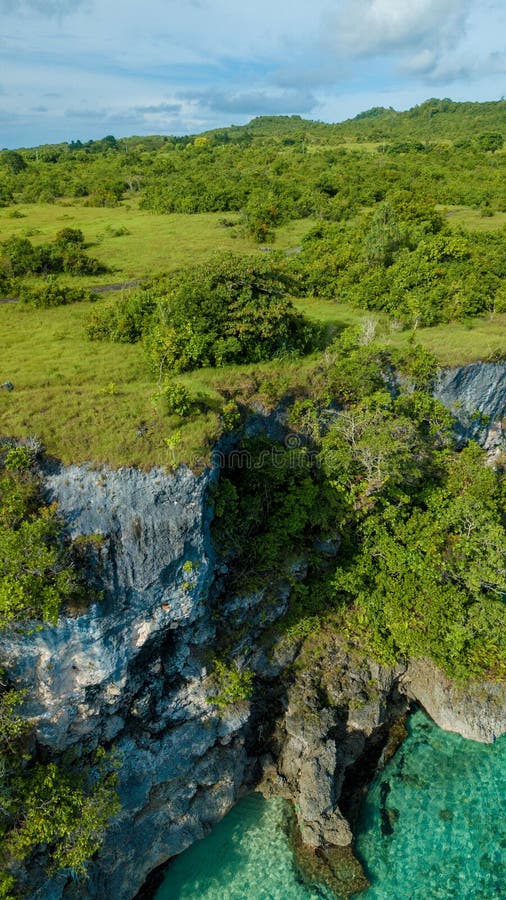 Aerial View of Cliffs on the Edge of the Ocean Stock Image - Image of ...