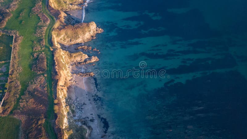 Beautiful Aerial View of the Coast Stock Image - Image of orange ...