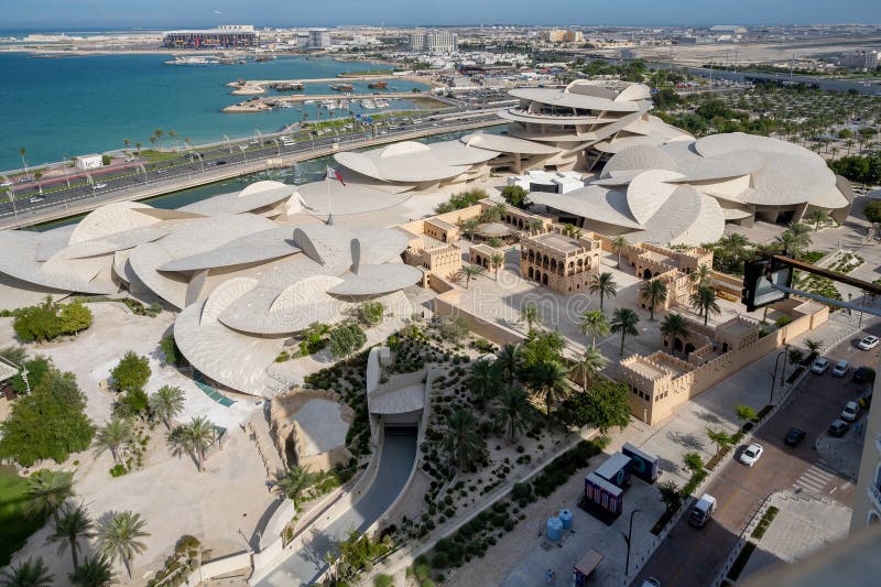 Beautiful Aerial View of Doha Skyline from Corniche Bidda Park ...