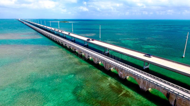Beautiful Aerial View of Florida Keys Bridge Stock Photo - Image of ...