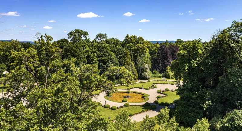 A Beautiful Aerial View of the Park and Garden Stock Photo - Image of ...