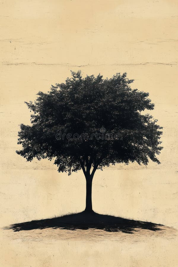 Aesthetic Tree Minimal Artwork Stock Illustration - Illustration of ...