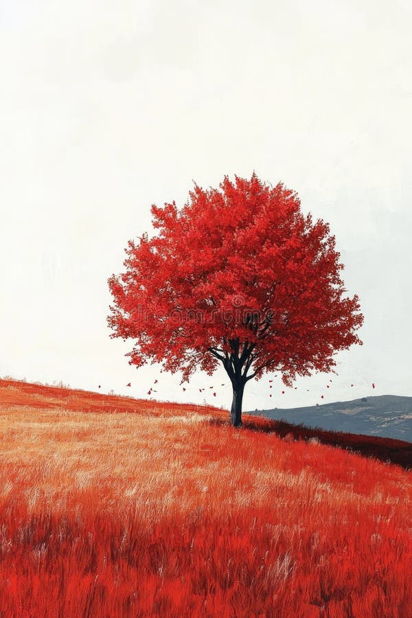 Aesthetic Tree Minimal Artwork Stock Illustration - Illustration of ...