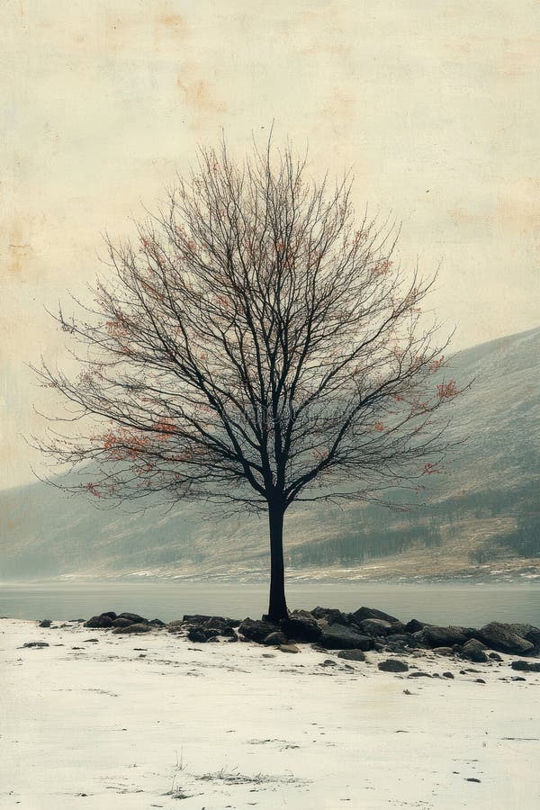 Aesthetic Tree Minimal Artwork Stock Illustration - Illustration of ...