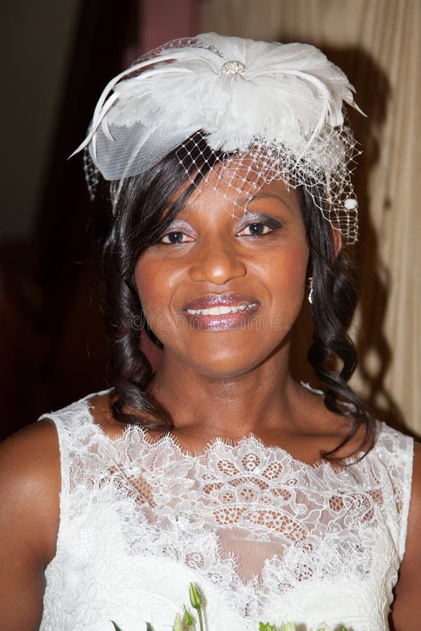 Beautiful African American Bride Portrait Looking at the Camera Stock ...