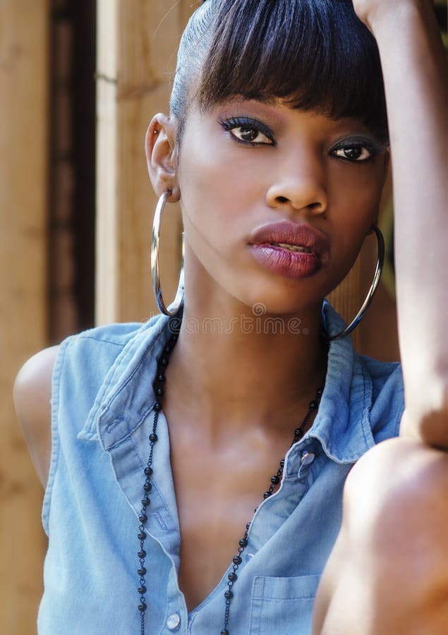 Beautiful Young African American Woman Stock Image - Image of african ...