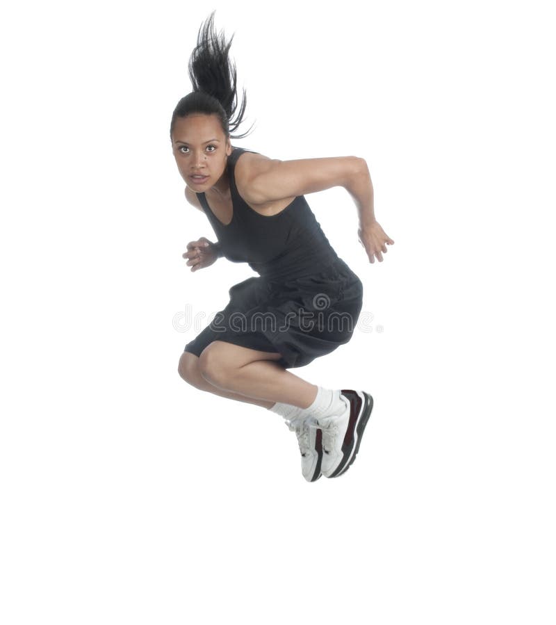 Woman Leaping through the Air Stock Image - Image of lady, attractive ...