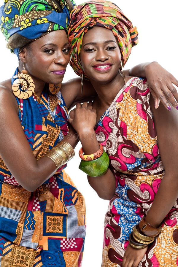 Beautiful African Fashion Model in Traditional Dress. Stock Image ...
