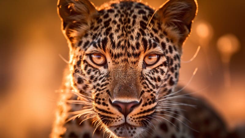 Beautiful African Leopard Looking at the Camera. AI-generated Stock ...
