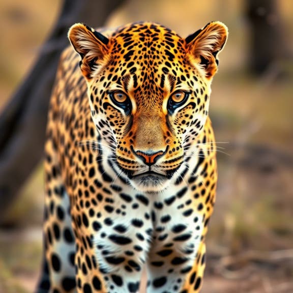 A Beautiful African Leopard Looking at the Camera Stock Image - Image ...
