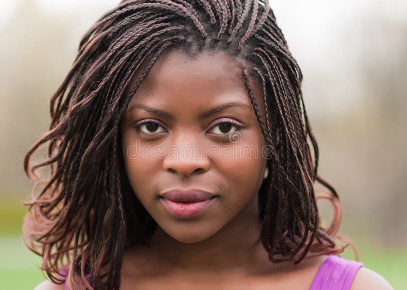 Beautiful Woman with Braids Headshot Stock Image - Image of face ...
