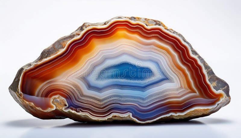 Beautiful Agate Isolate on White Background Stock Photo - Image of ...