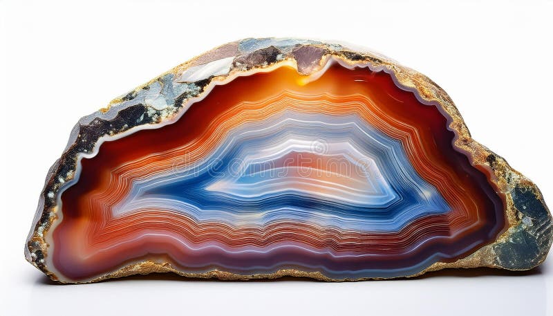 Beautiful Agate Isolate on White Background Stock Photo - Image of ...