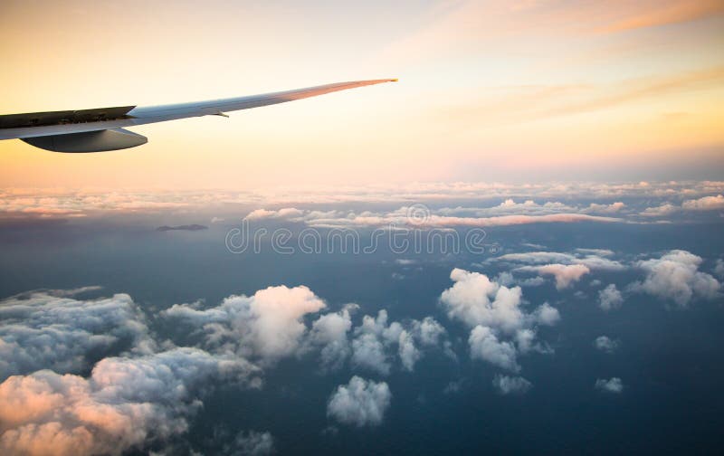 Beautiful Airplane View Above Clouds Stock Photo - Image of commercial ...