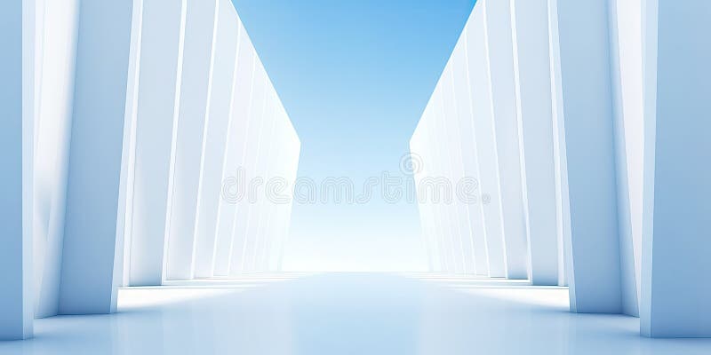 Beautiful Airy Widescreen Minimalistic White and Light Blue ...