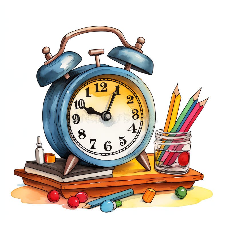 Beautiful Alarm Clock Clipart Illustration Stock Illustration ...