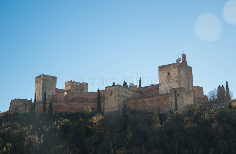 Alhambra castle in Granada stock photo. Image of town - 251715266