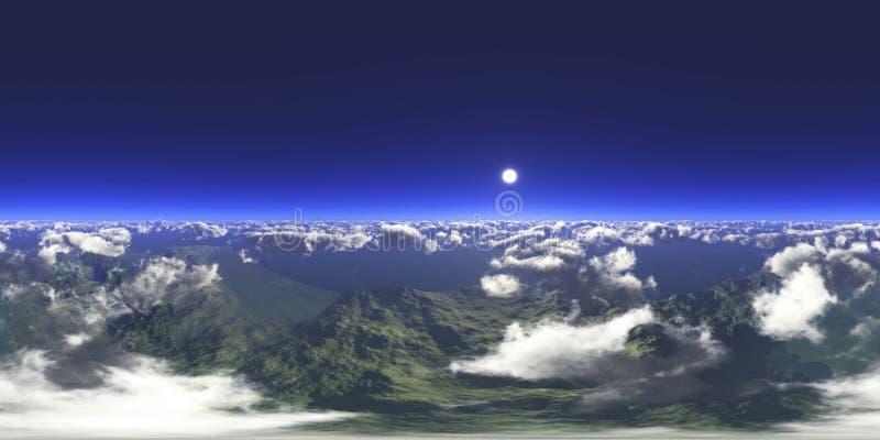 Beautiful Alien View of the Planet’s Surface, HDRI Stock Illustration ...