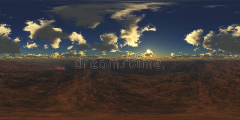 Beautiful Alien View of the Planet’s Surface, HDRI Stock Illustration ...