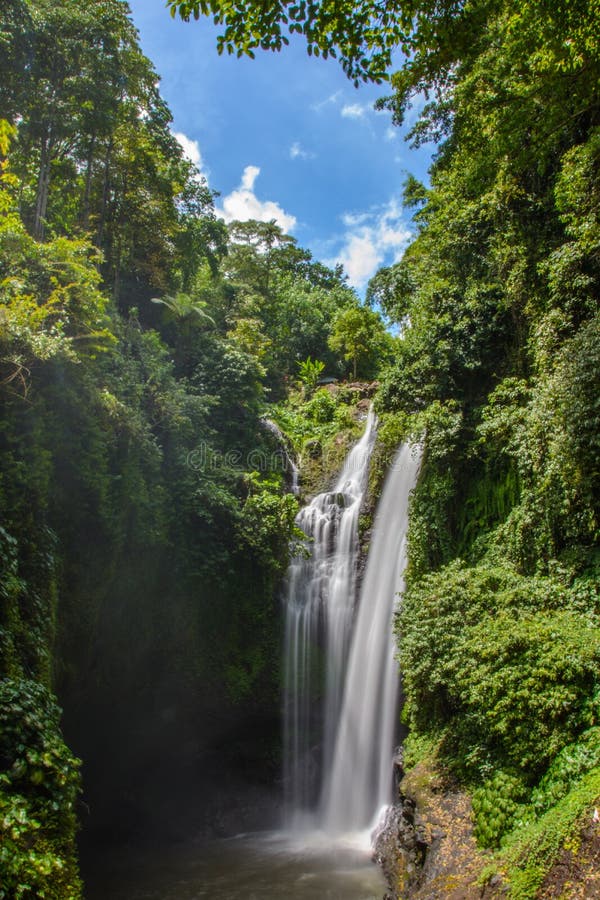 Beautiful Aling Aling Waterfall, Bali, Indonesia Stock Photo - Image of ...