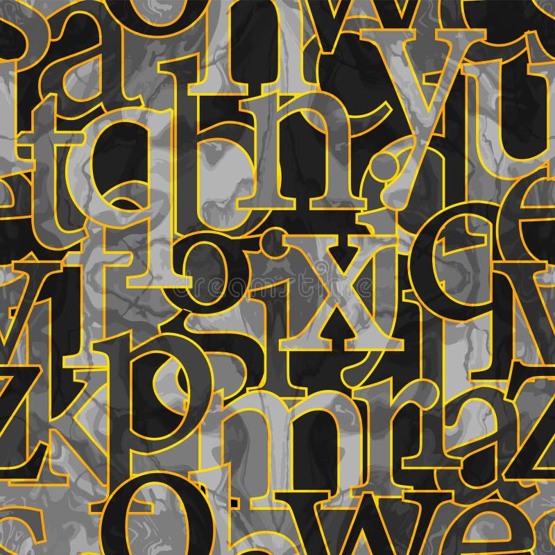 Beautiful Alphabet Serif Old Type Seamless Pattern Vector Stock ...
