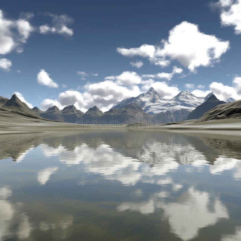 Beautiful Alpine Landscape with Lake and Mountains Reflected in the ...