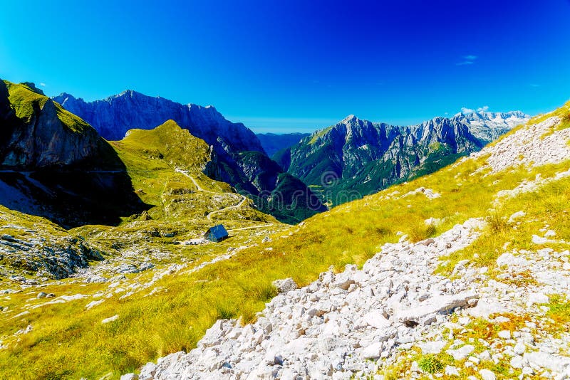 Beautiful Alpine Mountain Views on Bright Summer Day. Stock Photo ...